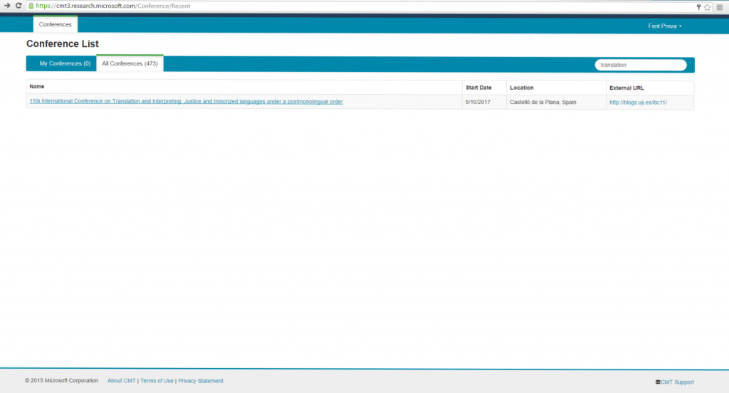 Instructions for using the CMT conference submission system - Justice ...